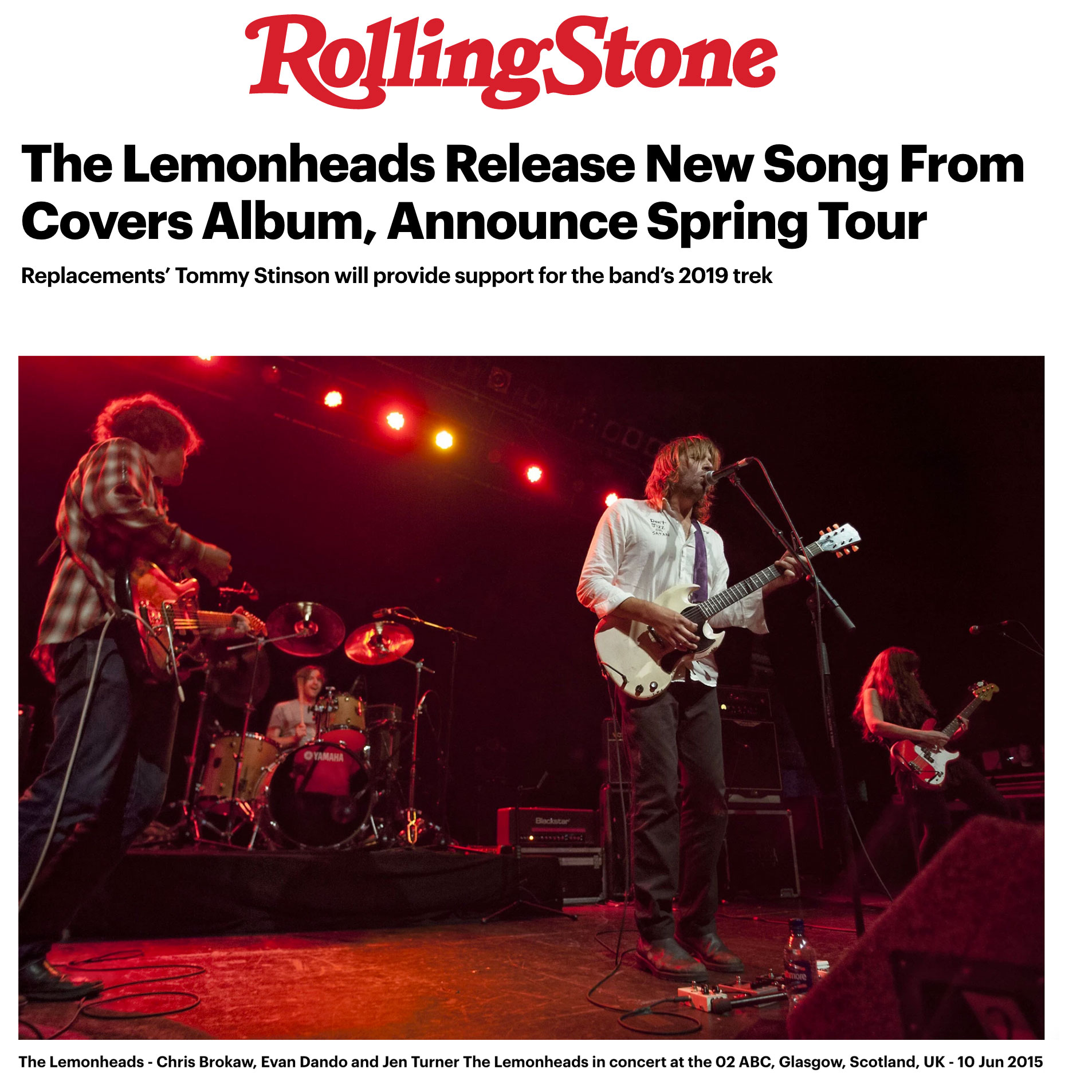 Rolling Stone - The Lemonheads Announce Spring Tour w/ Tommy Stinson ...